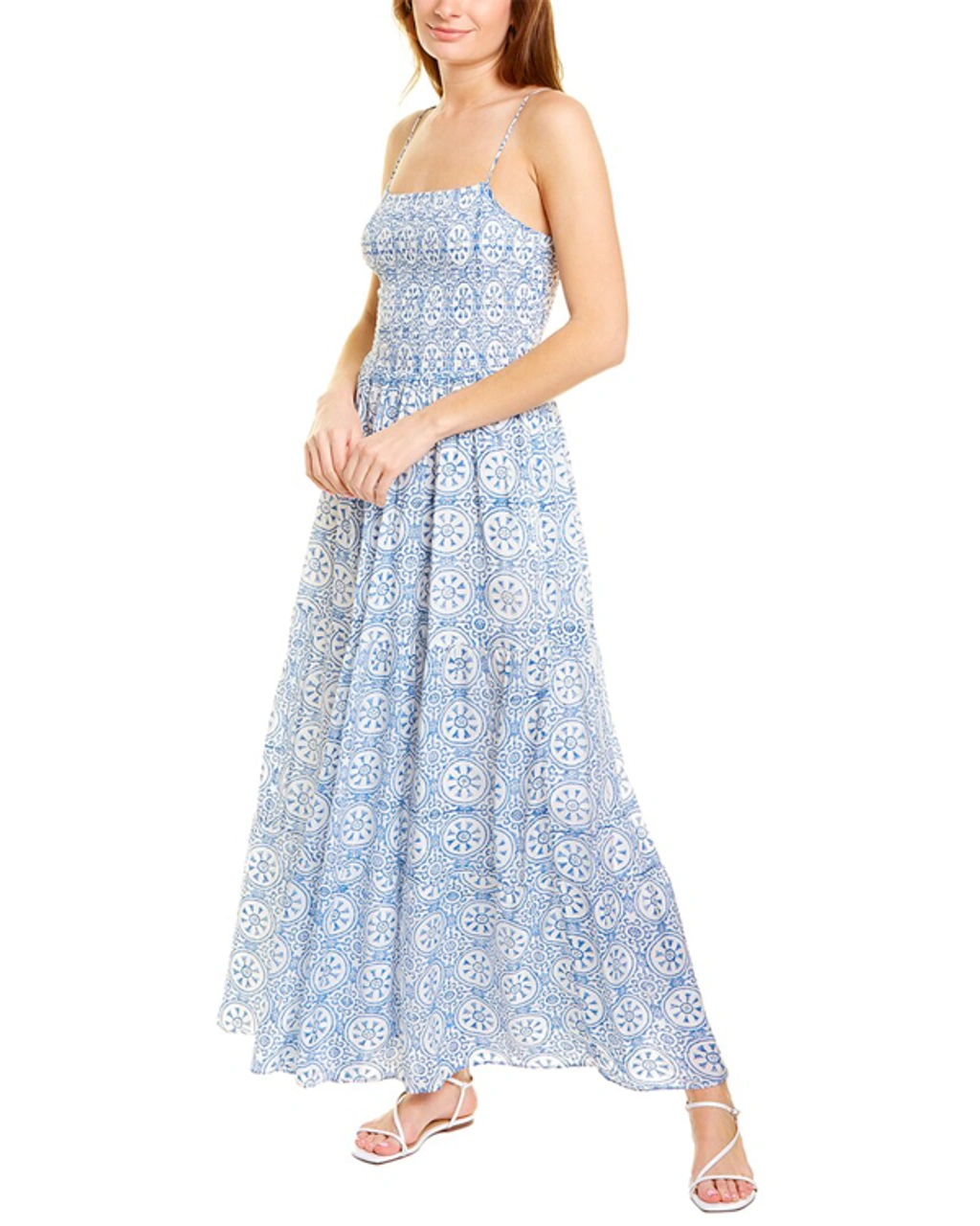 Ash & Eden Stuti Smocked Maxi Dress In Blue | ModeSens