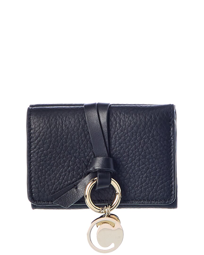Chloé Chloe Alphabet Leather Coin Purse In Blue | ModeSens