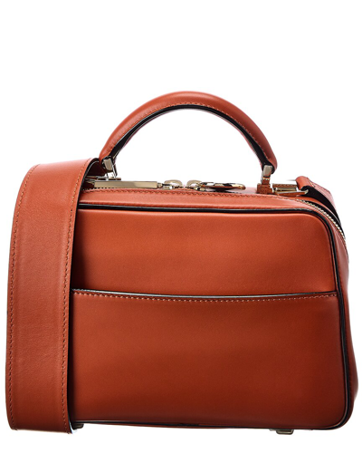 Valextra Serie S Small Leather Shoulder Bag In Orange | ModeSens