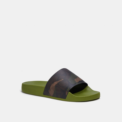 Coach Outlet Slide In Signature Canvas With Camo Print In Green | ModeSens
