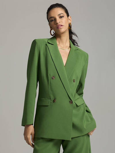 Gabrielle Union Double Breasted Jacket In Green Mystery | ModeSens