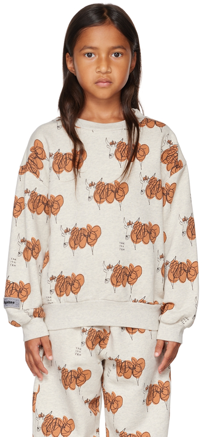 Wynken Kids Beige Yak Yak Yak Sweatshirt In Tan / Light Melange | ModeSens