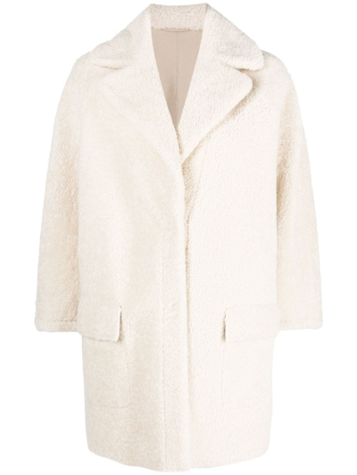 Simonetta Ravizza Virgi Shearling Coat In White | ModeSens