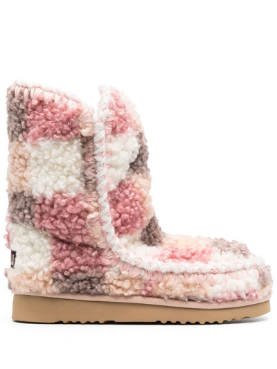 Mou Eskimo Patchwork Boots In Pink | ModeSens