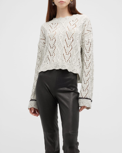 Lisa Todd Snow Bunny Speckled Heart-stitch Sweater | ModeSens