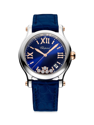 Chopard Women's Happy Sport Stainless Steel, 18k Rose Gold, Diamond ...