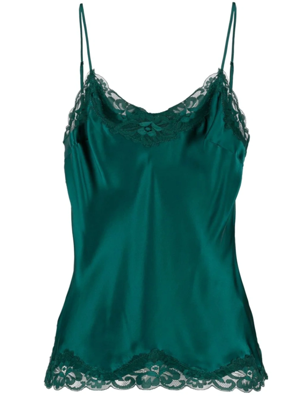 Gold Hawk Lace-trim Slip Top In Cypress Teal | ModeSens