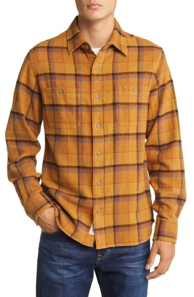 Schott Two-pocket Flannel Long Sleeve Button-up Shirt In Gold | ModeSens