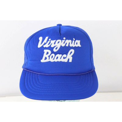 Pre-owned Vintage 90's Streetwear Virginia Beach Script Trucker Hat In ...