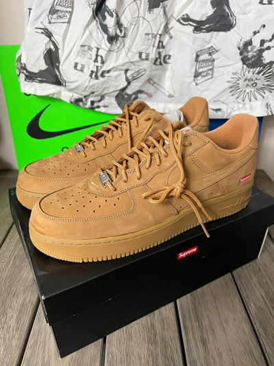 Pre-owned Nike X Supreme Nike Supreme Air Force 1 Low “wheat” Shoes ...