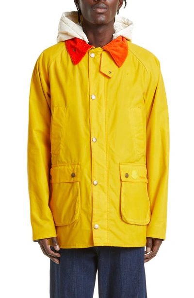Moncler X Barbour Wight Waxed-cotton Jacket In Yellow | ModeSens