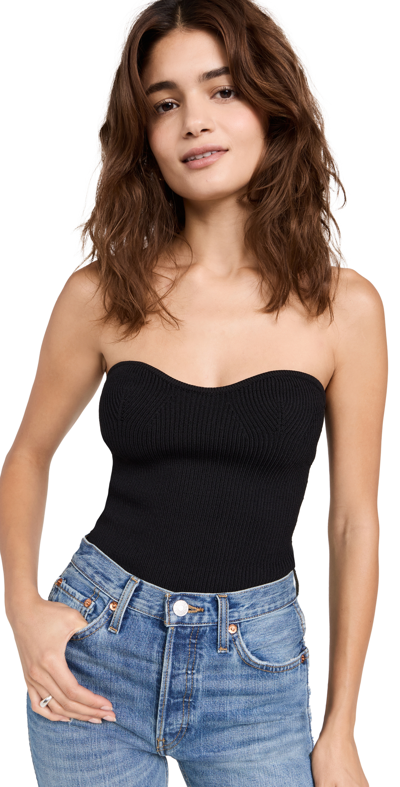 Pixie Market Cass Knit Bustier Top In Black | ModeSens