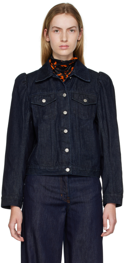 Dries Van Noten Blue Puffed Denim Jacket In Indigo | ModeSens