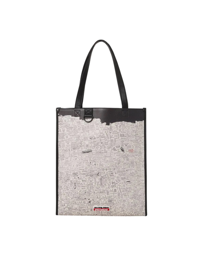 Sprayground Basq Tote Messenger Bag In Grey | ModeSens