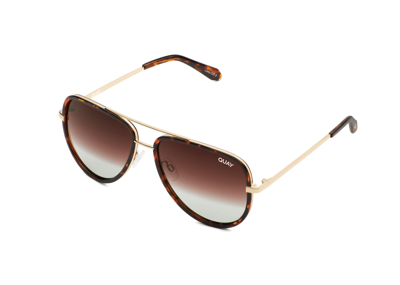 Quay All In 53mm Polarized Aviator Sunglasses In Tortoise,brown Fade ...