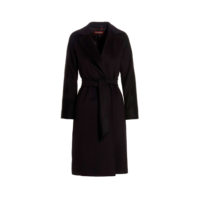 Max Mara Studio 3superb Wrap Coat In Black | ModeSens