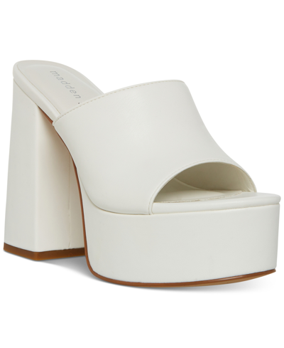 Madden Girl Women's Shout Platform Wedge Sandals In White | ModeSens