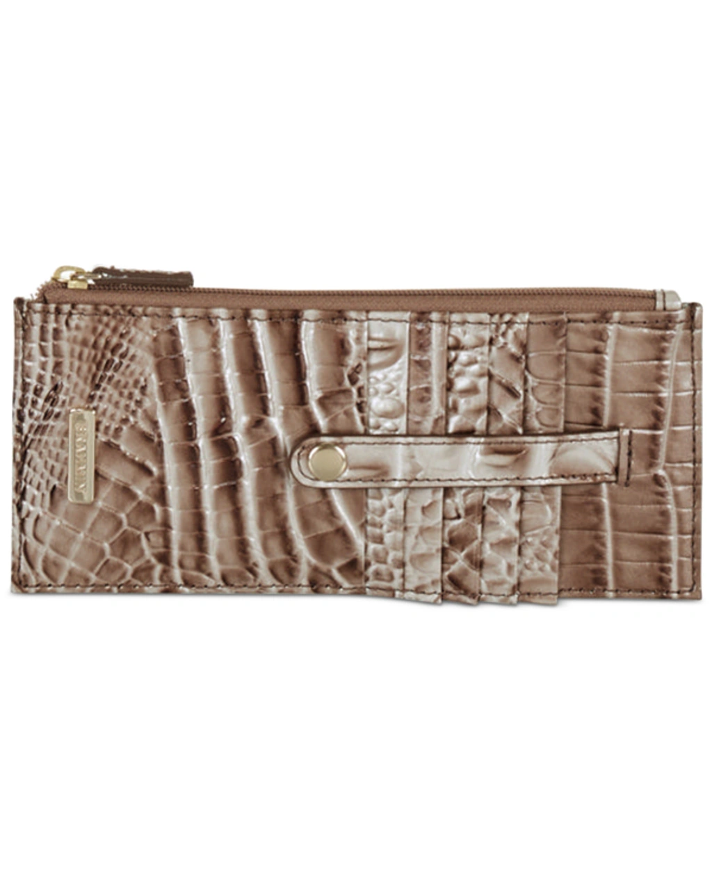 Brahmin Credit Card Melbourne Embossed Leather Wallet In Alabaster ...