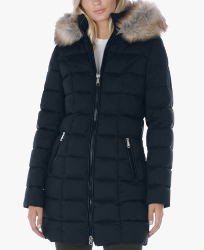Laundry By Shelli Segal Women's Faux-fur-trim Hooded Puffer Coat In ...