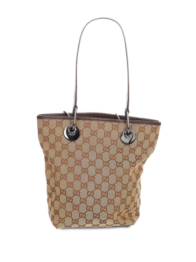 Pre-owned Gucci Gg Monogram Eclipse Tote In 褐色 | ModeSens