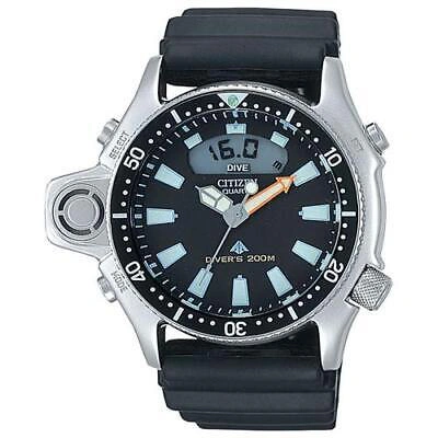 Pre-owned Citizen Jp2000-08e Promaster Aqualand Digital Black Dial Divers Watch | ModeSens