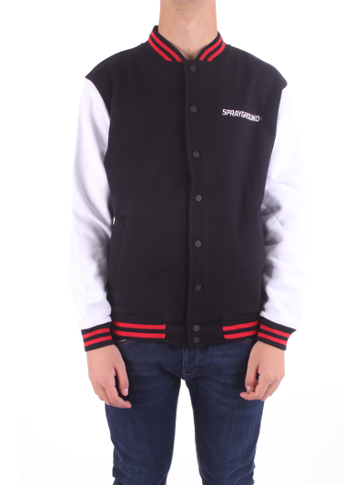 Sprayground Varsity Jacket In Nero/bianco | ModeSens