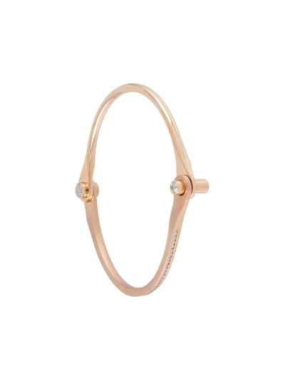 Borgioni 18kt Rose Gold Pave Diamond Skinny Handcuff | ModeSens