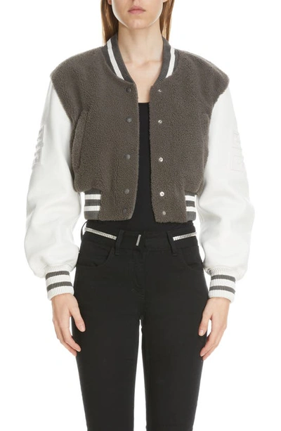 Givenchy Women's Cropped Shearling & Leather Varsity Jacket In Grey ...