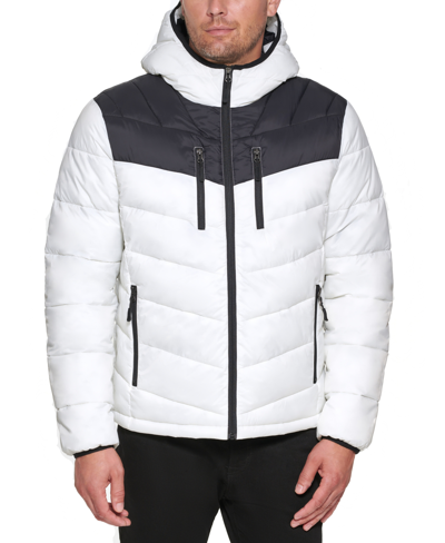 Club Room Men's Chevron Quilted Hooded Puffer Jacket, Created For Macy ...