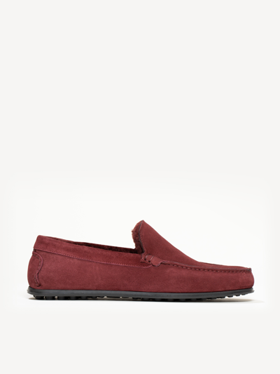 M. Gemi The Felize Shearling Uomo In Burgundy | ModeSens