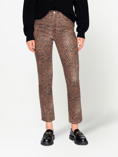 Frame Le Crop Mini Coated Bootcut Jeans In Leopard | ModeSens