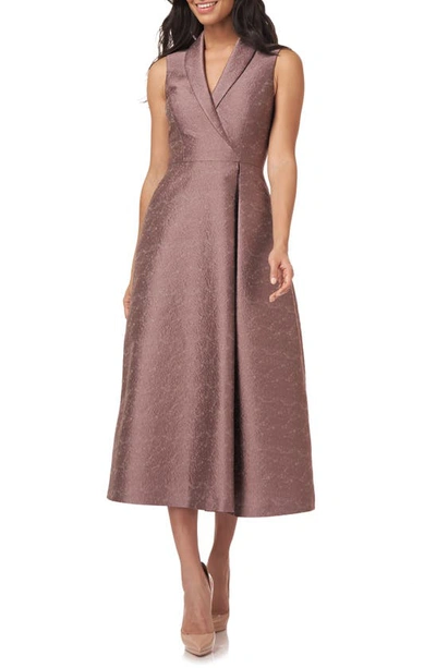 Kay Unger Wendy Shawl Collar Jacquard Midi Dress In Wood Rose | ModeSens Kay Unger Wendy Shawl Collar Jacquard Midi Dress In Wood Rose | ModeSens