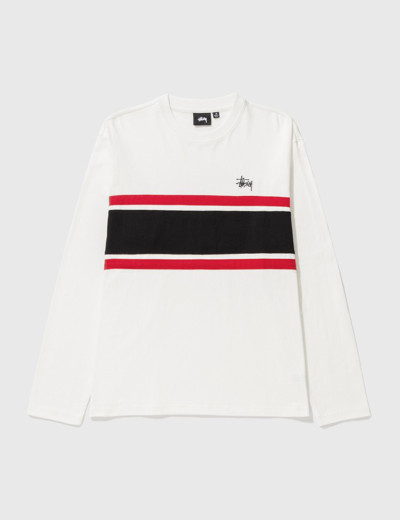 Stussy Color Block Ls Crew In White | ModeSens