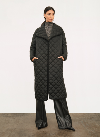 Dkny Women's Matte Quilted Long Puffer Jacket In Black | ModeSens
