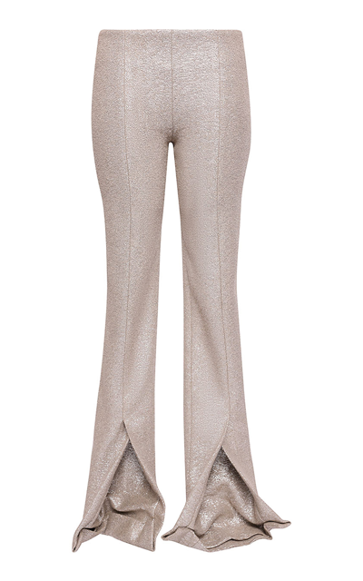 Zimmermann Women's Coaster Cotton-blend Metallic Knit Split Pant | ModeSens