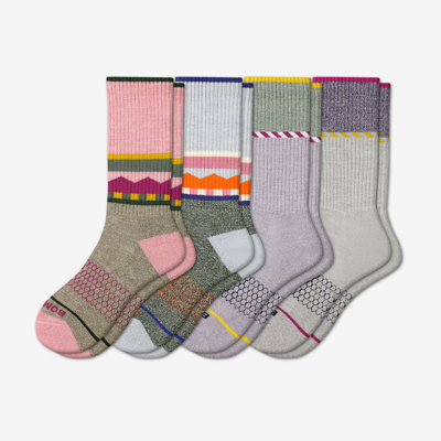 Bombas Merino Wool Adventure Calf Sock 4-pack In Rose Fig Mix | ModeSens