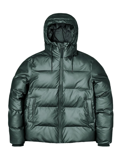 Rains Short Puffer Jacket In Silver Pine | ModeSens