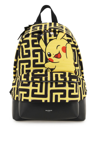 Balmain 'pokémon' Nylon And Leather Backpack In Multicolor | ModeSens