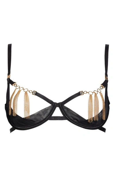 Bluebella Aurora Open Cup Underwire Bra In Black Gold | ModeSens
