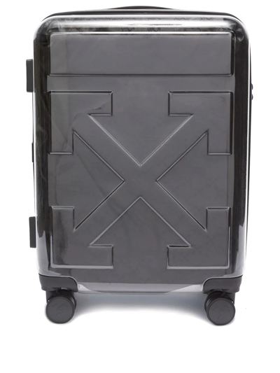 Off-white Quote-motif Translucent Cabin Luggage In Grey | ModeSens