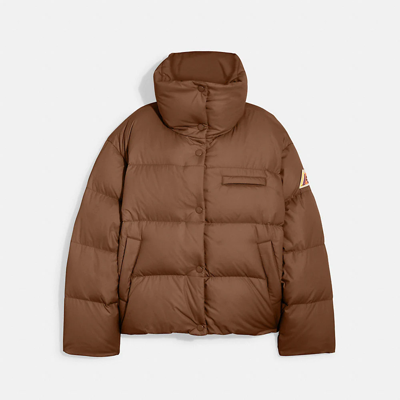 Coach Short Puffer Jacket In Brown | ModeSens