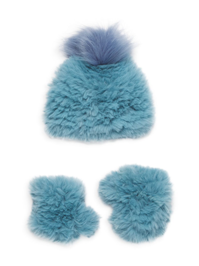 Jocelyn Kids' Little Girl's & Girl's 2-piece Faux Hat And Mandy Mittens ...