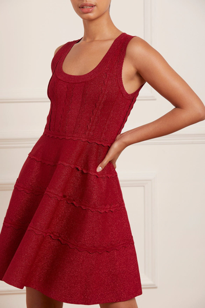 Needle & Thread Shimmer Metallic Knitted Mini Dress In Red | ModeSens