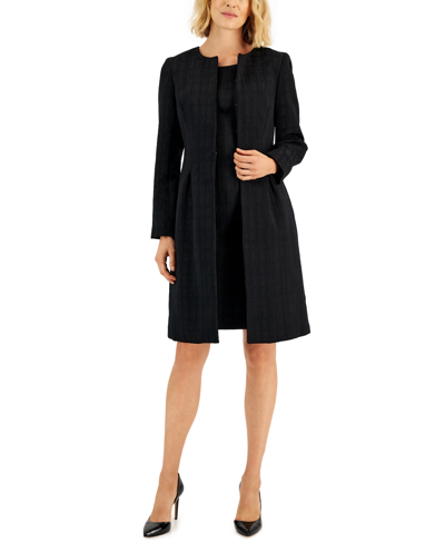 Le Suit Women's Jacquard Long Jacket & Sheath Dress, Regular And Petite ...