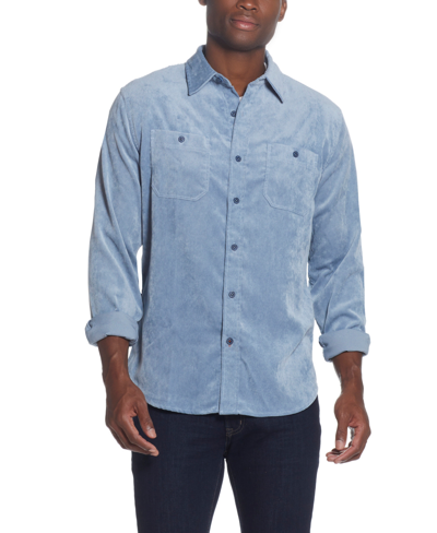 Weatherproof Vintage Men's Stretch Corduroy Shirt In Blue | ModeSens