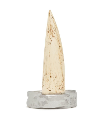 Saint Laurent Spike-detail Hammered Ring In Silver | ModeSens