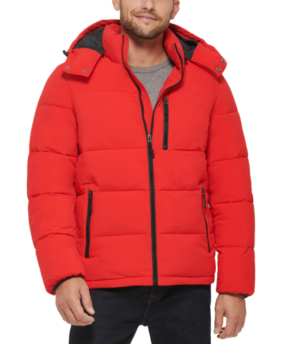 Club Room Men's Stretch Hooded Puffer Jacket, Created For Macy's In Red ...