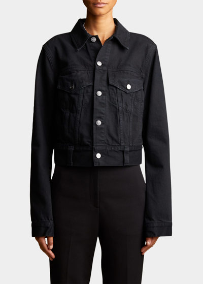 Khaite Rizzo Belt-loop Denim Jacket In Wilcox | ModeSens