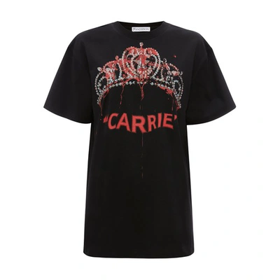 Jw Anderson X Carrie - Tiara Print T-shirt In Black | ModeSens