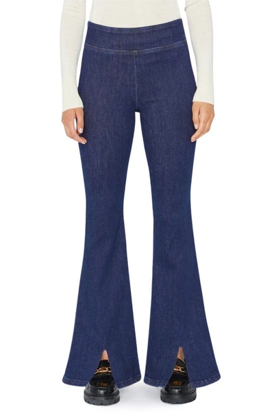 Frame The Jetset Front Slit Flare Jeans In Blue | ModeSens